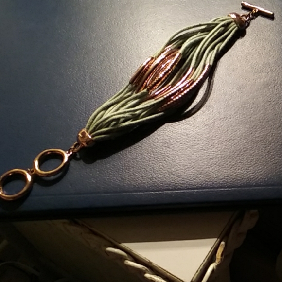 Jewelry | Rose Gold And Green Bracelet | Poshmark